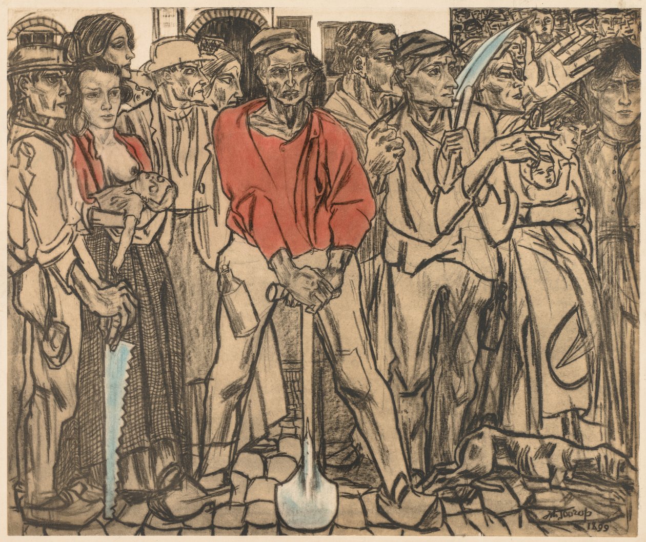 A Group of Laborers by Jan Theodore Toorop: Fine art print