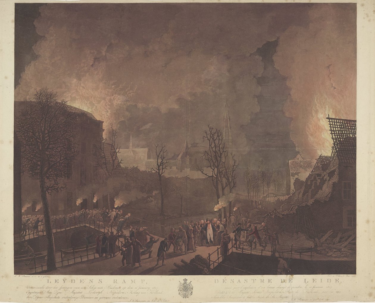 Disaster of Leiden, Caused by the Explosion of a Ship with Gunpowder ...