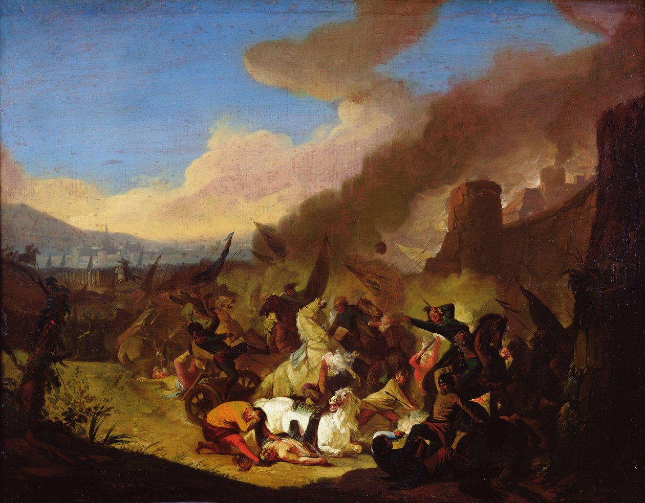 Scene of a Battle by Jan van Huchtenburgh: Fine art print