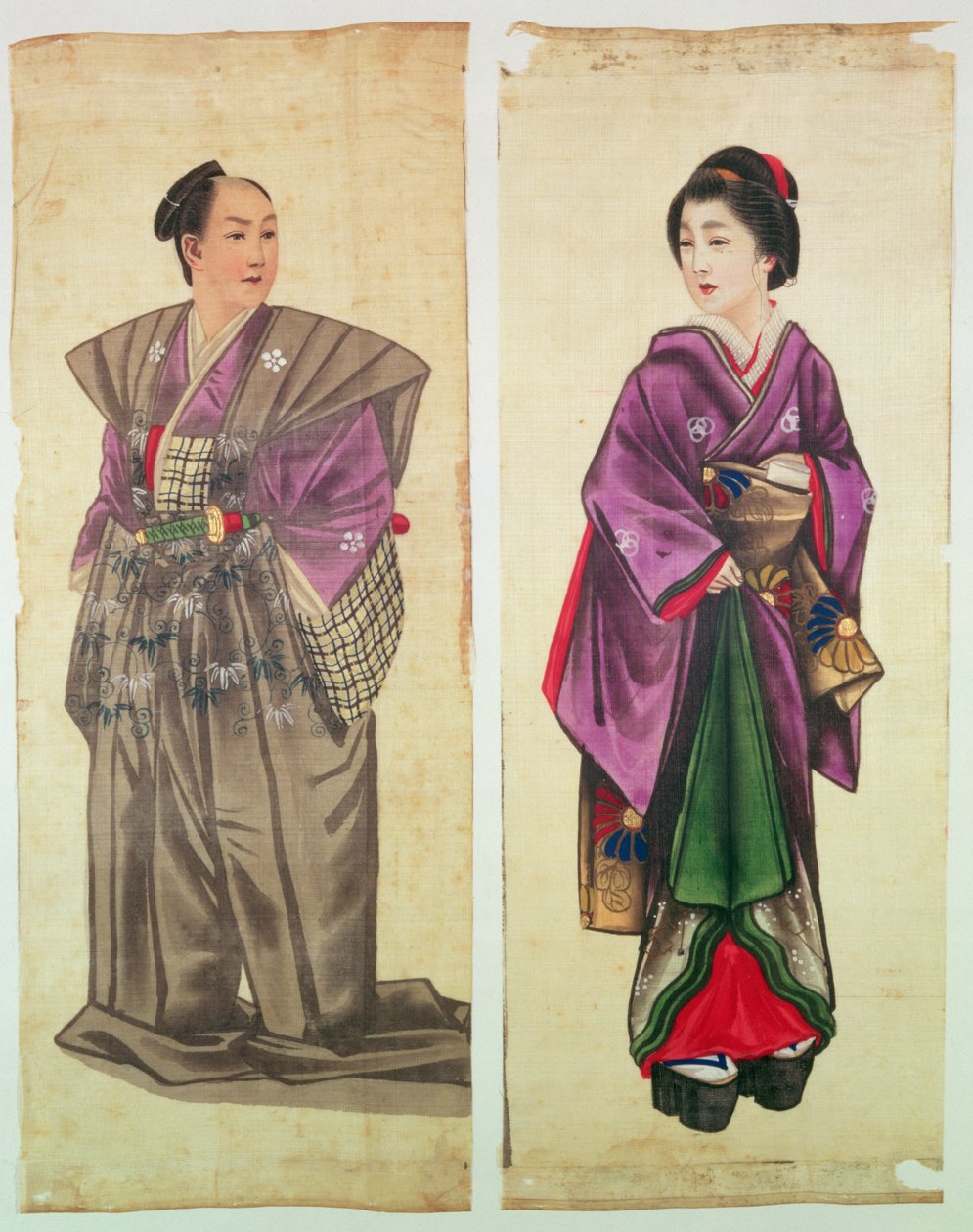 Two Japanese Figures by Japanese School: Fine art print