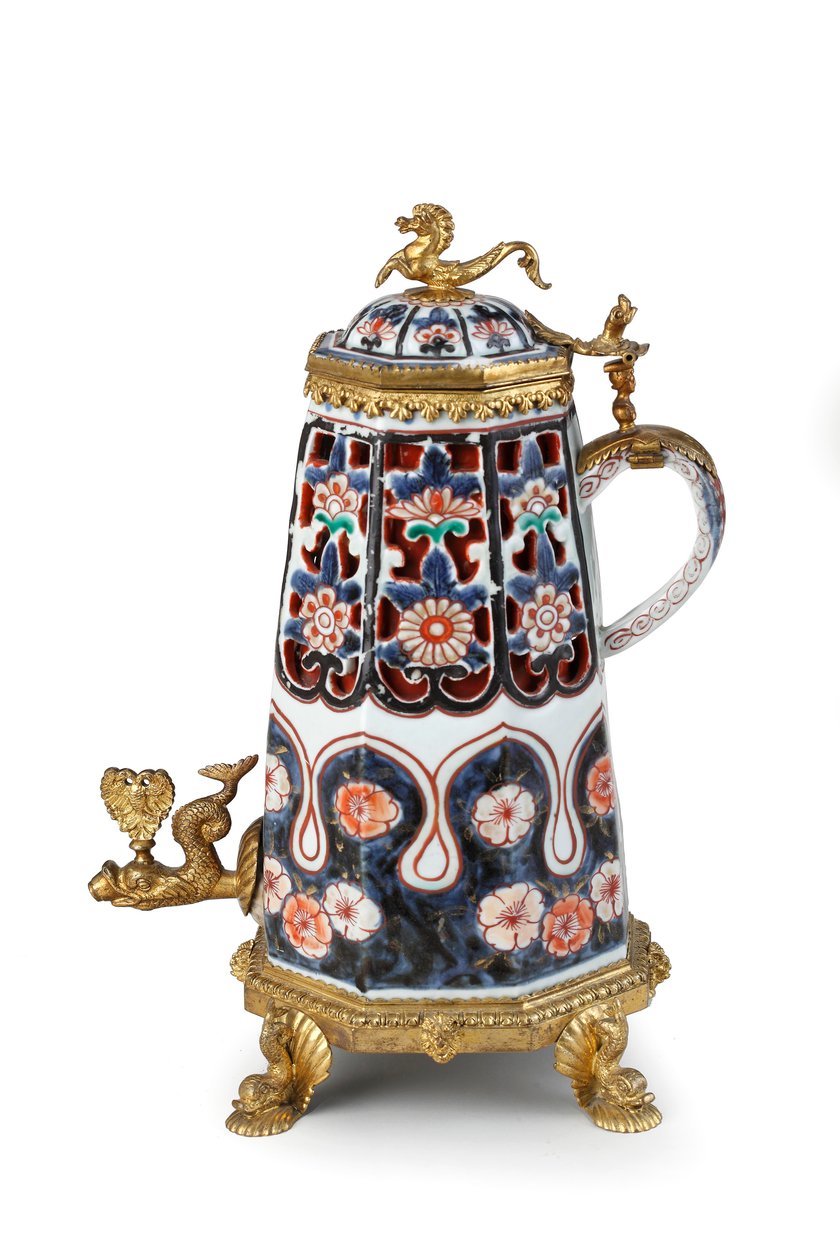 A Rare Elegantly Mounted Imari Coffee Pot and Cover