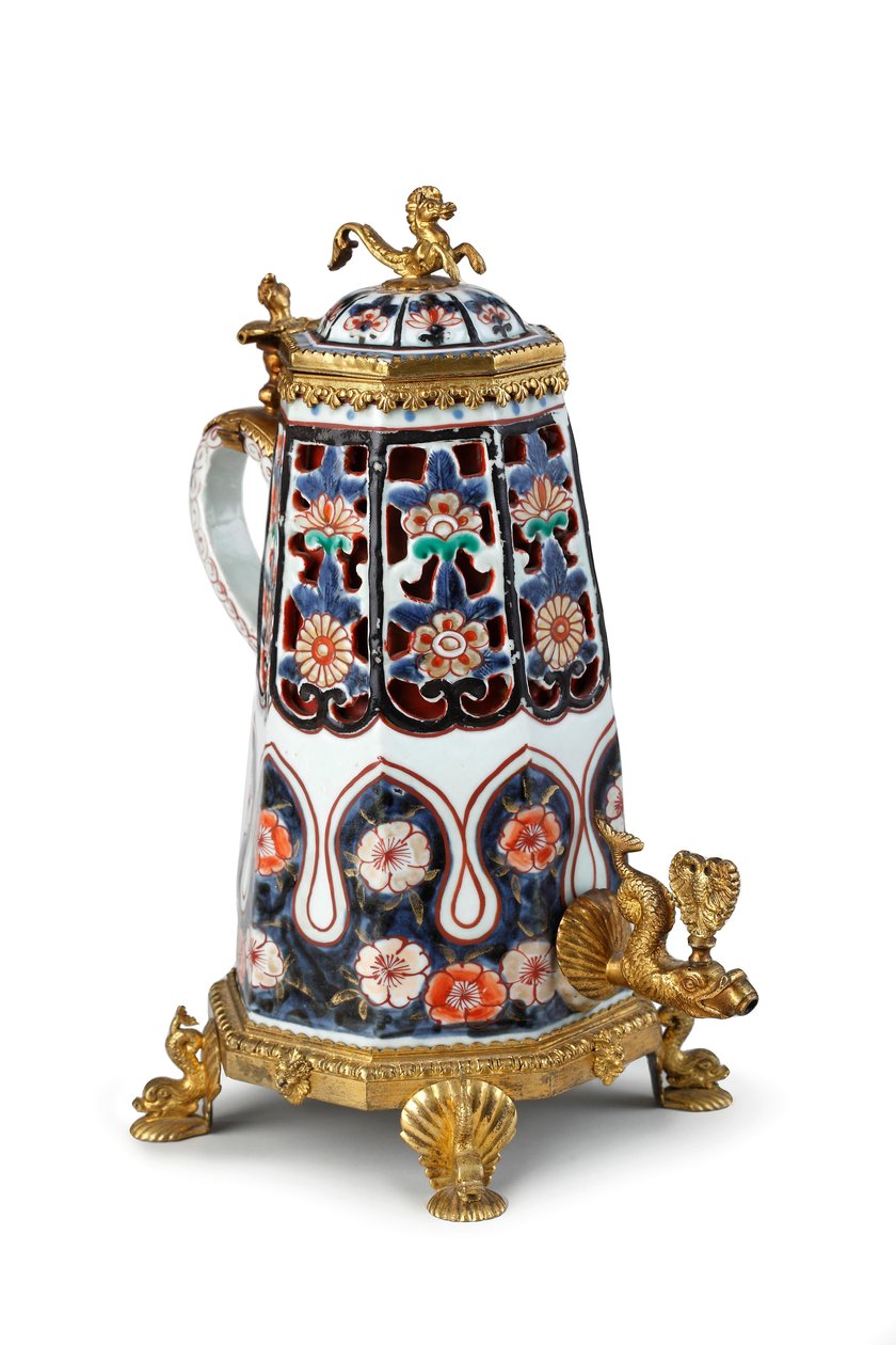 A Rare Elegantly Mounted Imari Coffee Pot and Cover
