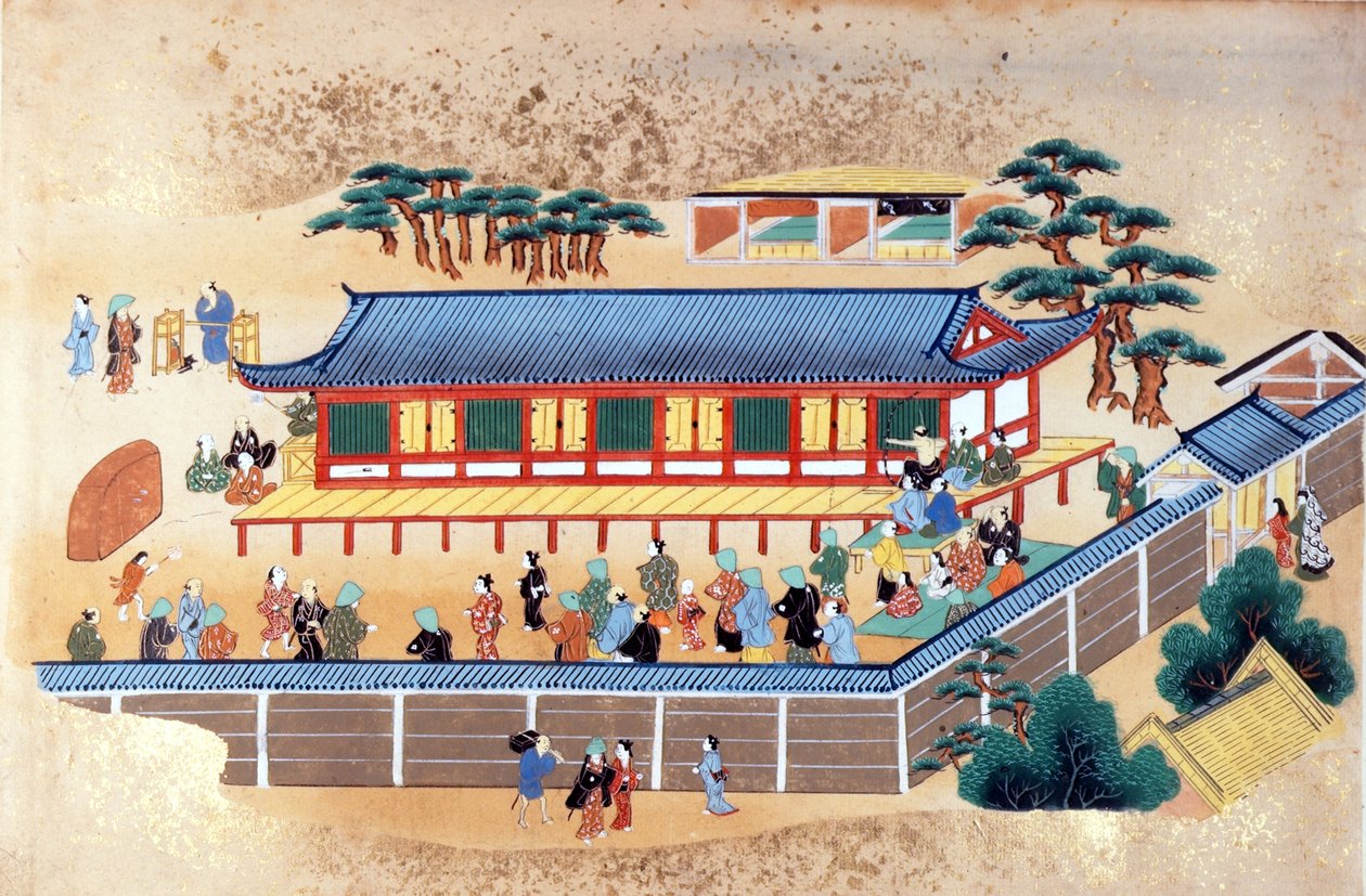 An Archery Contest, illustration from 'Kaempfer Collection of Japanese ...