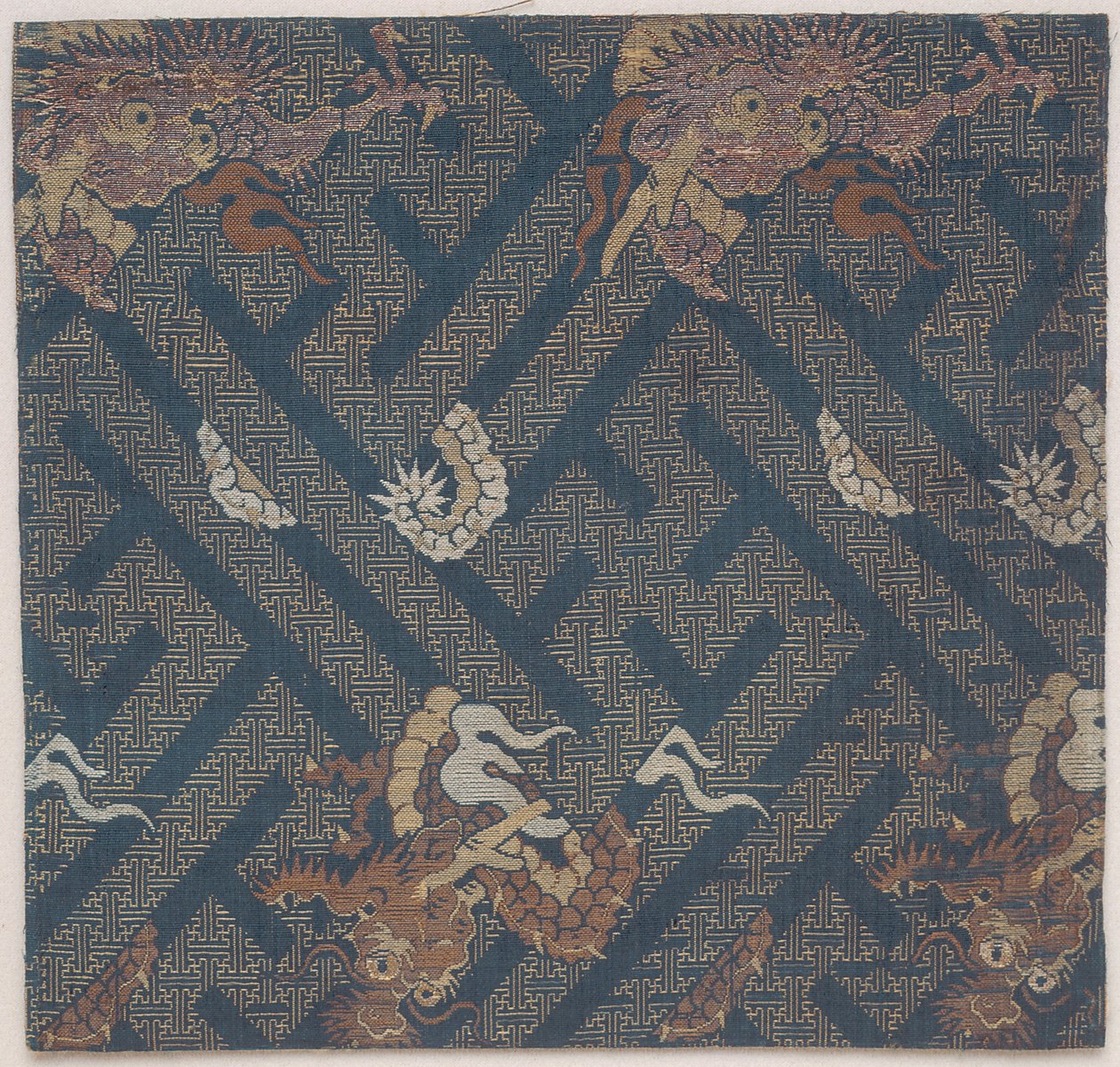 Buddhist Temple Furnishings Fabric, A Cover for a Sutra, Fragment