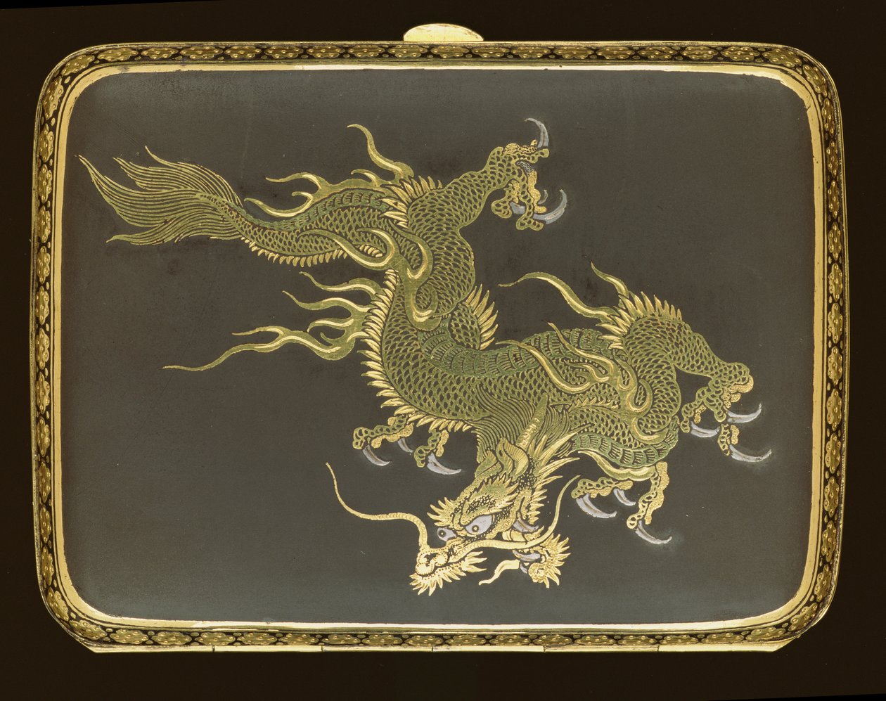 Cigarette case decorated with a dragon, made in a Komai factory, c.1900