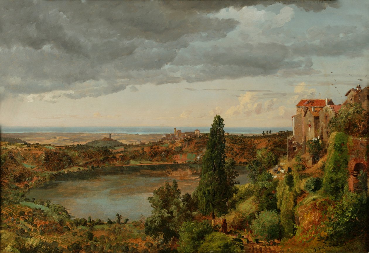 The Lake of Nemi by Jasper Francis Cropsey: Fine art print