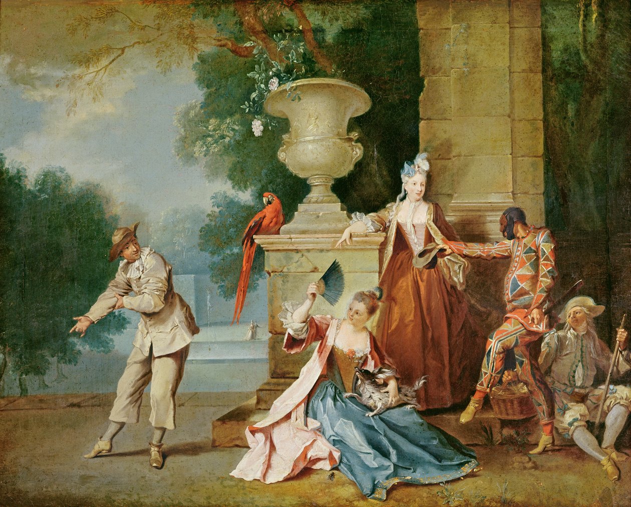 Italian Comedians in a Park, c.1725 by Jean-Baptiste Oudry