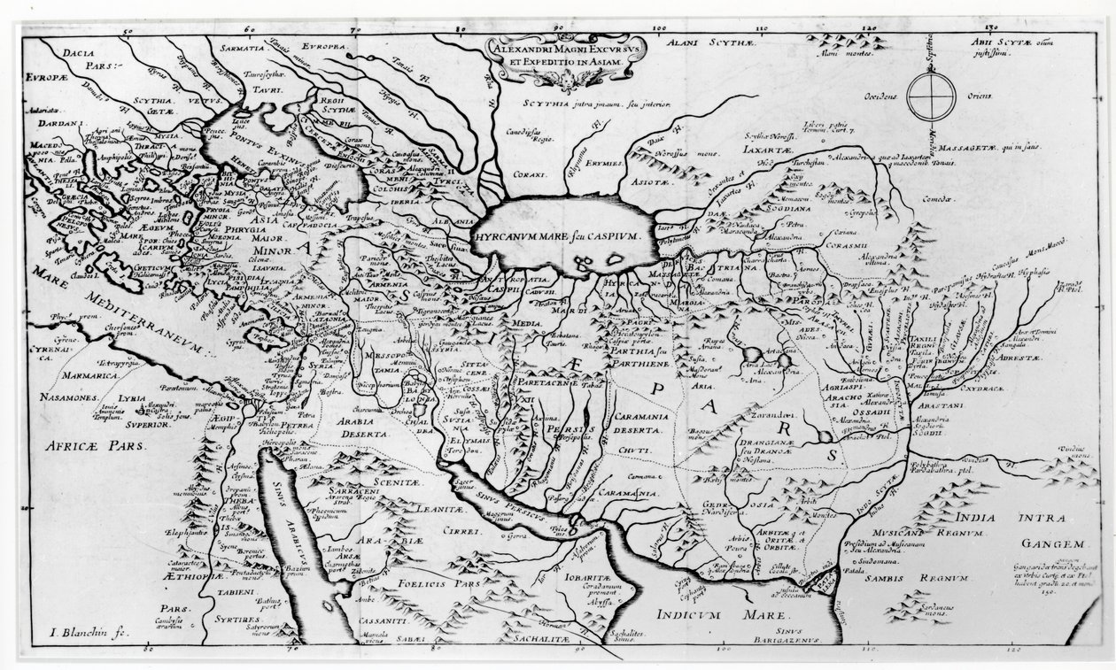 Map of the Travels and the Expeditions of Alexander the Great in Asia
