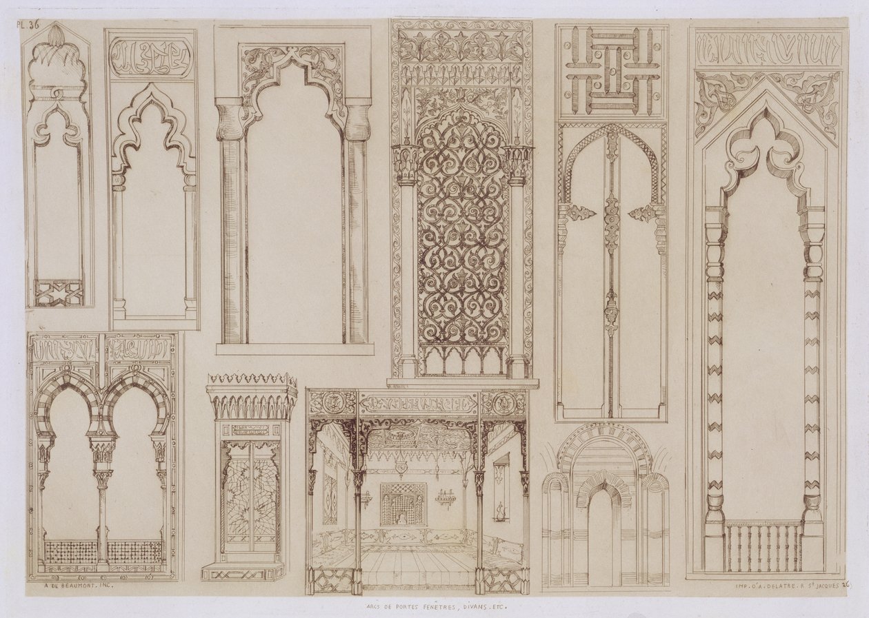 Islamic and Moorish Design for Shutters and Divans, from 'Art and ...