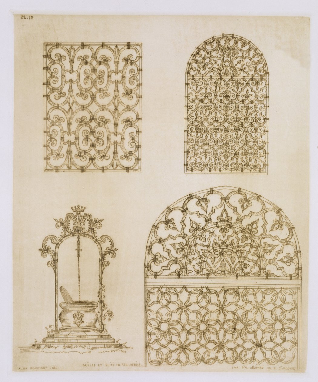 Islamic Ironwork Grills for Windows and Wells, from 'Art and Industry'