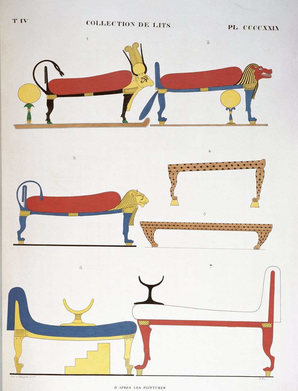 Collection of Ancient Egyptian Beds, 1839-45