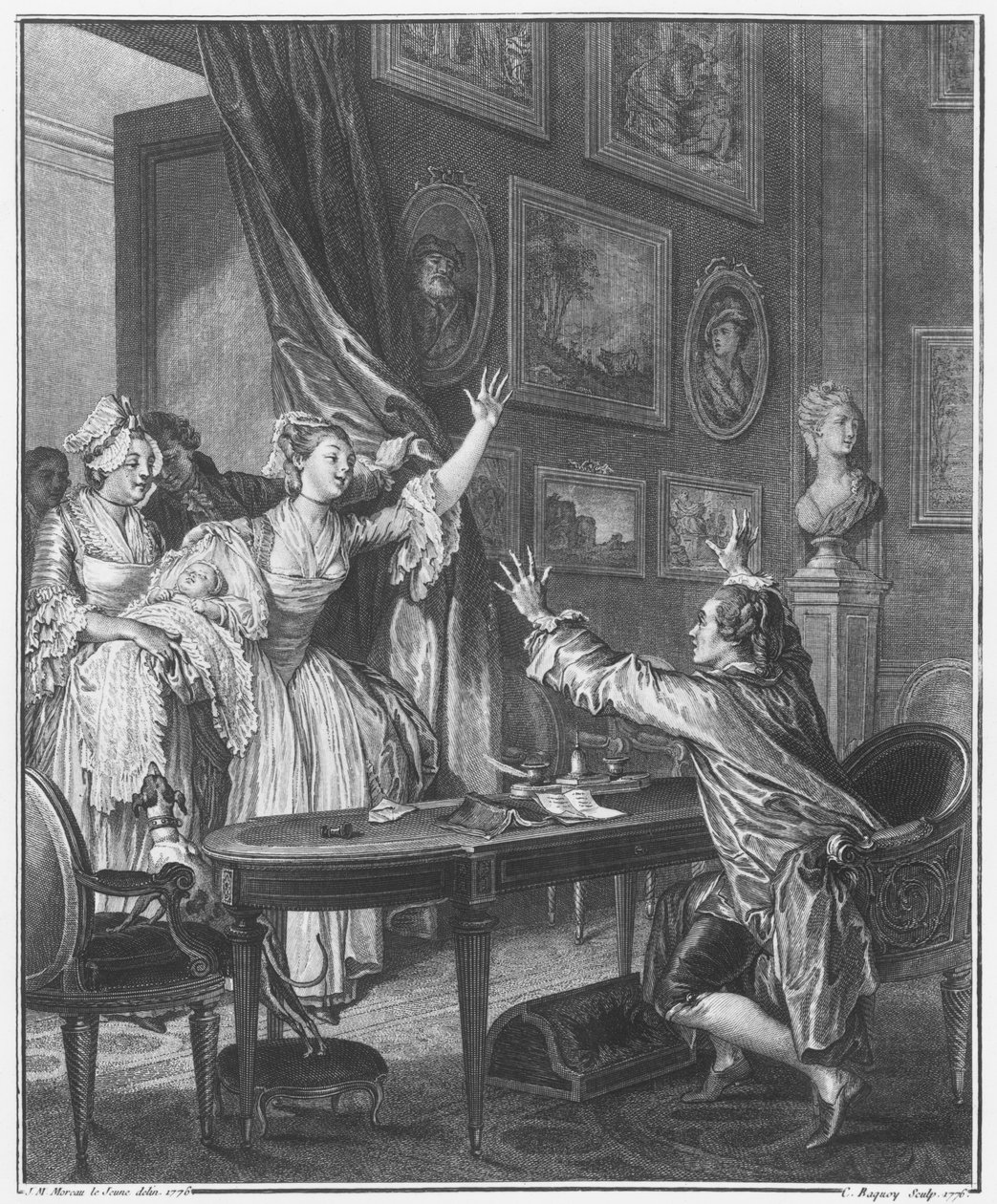 It's a Boy, engraved by Pierre Charles Baquoy