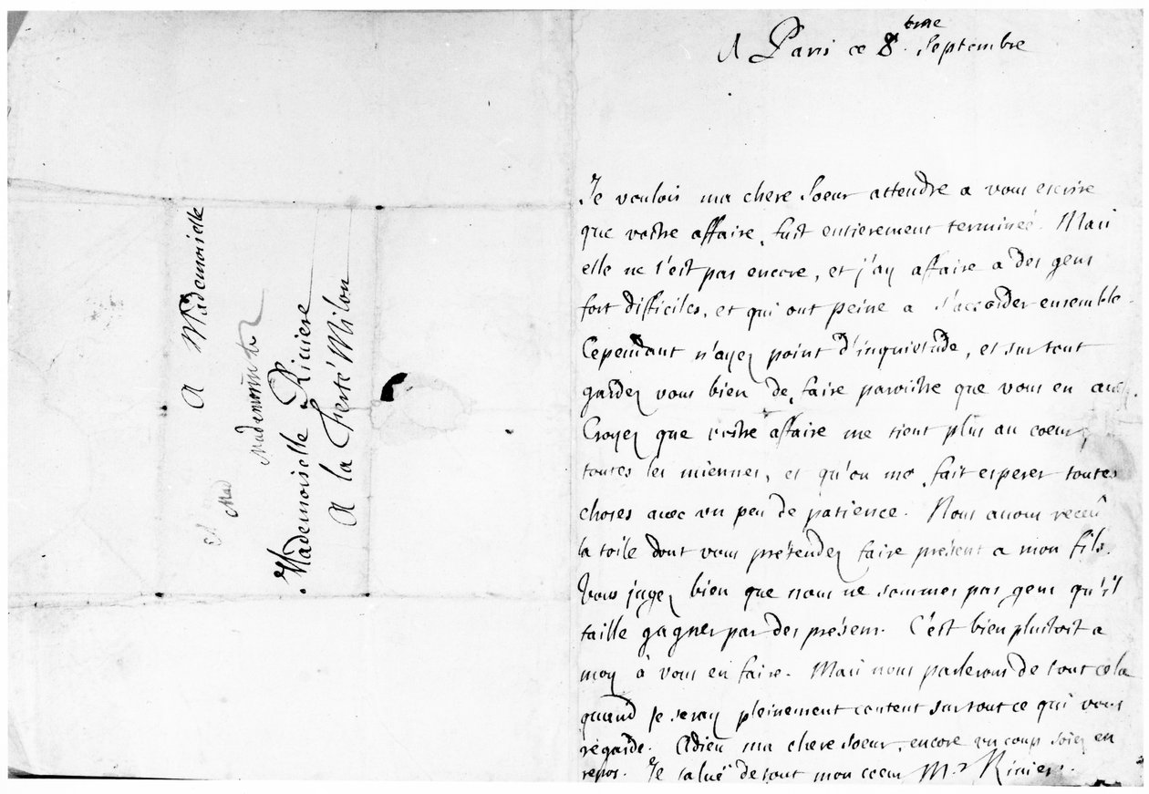 Letter to His Sister, Marie, at La Ferté-Milon
