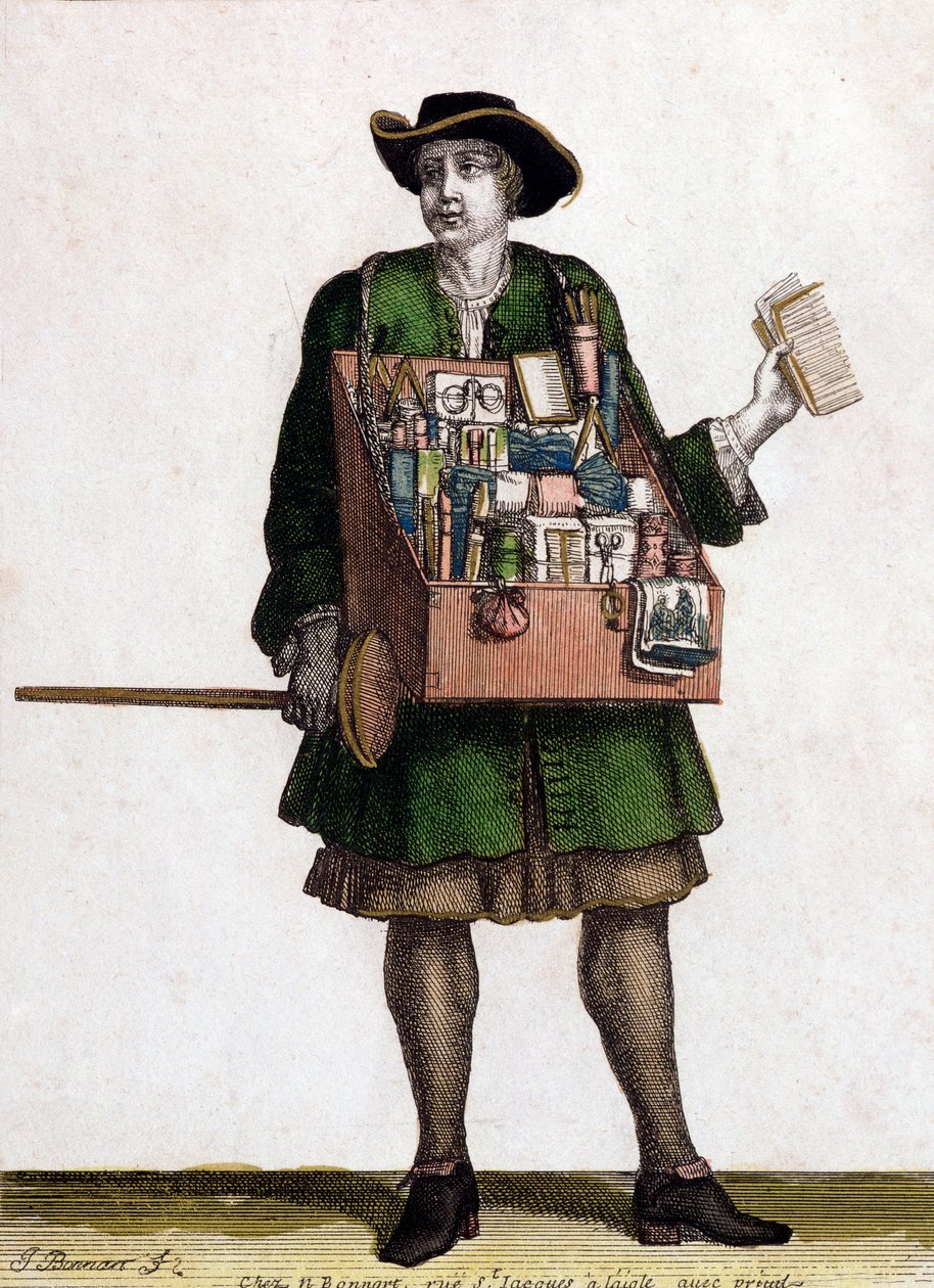 The Haberdasher by Jean Baptiste Bonnart: Fine art print