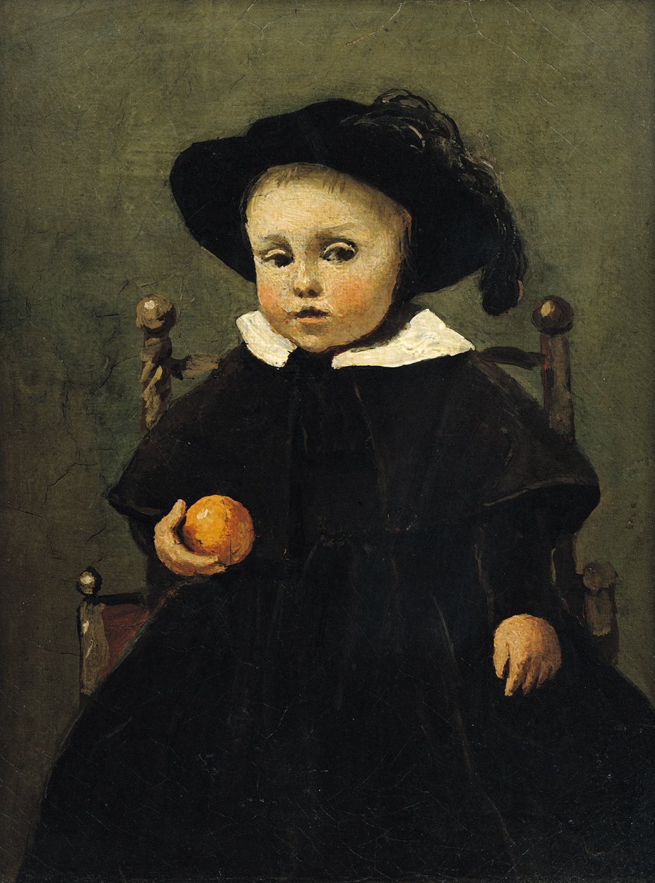 The Painter Adolphe Desbrochers as a Child, Holding an Orange, 1845