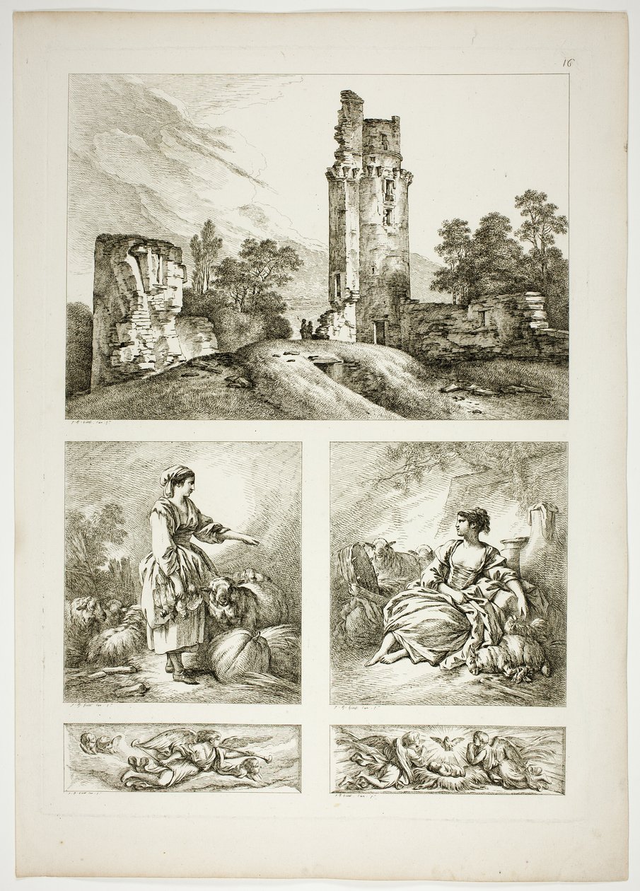 Plate Sixteen of 38 from Oeuvres de J. B. Huet