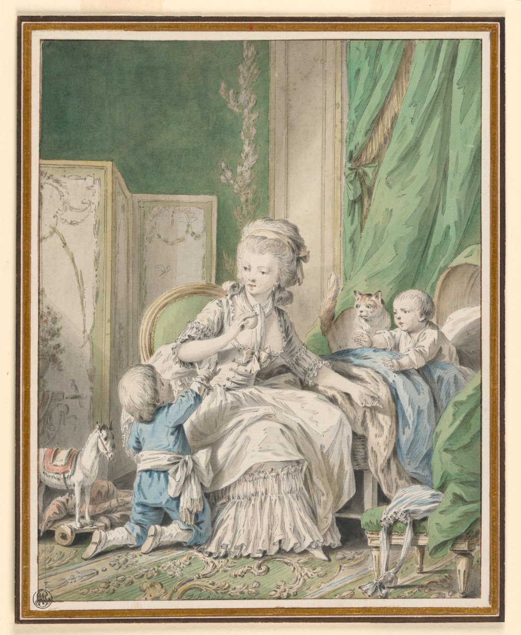 Mother and Two Children in a Boudoir, Possibly 1782