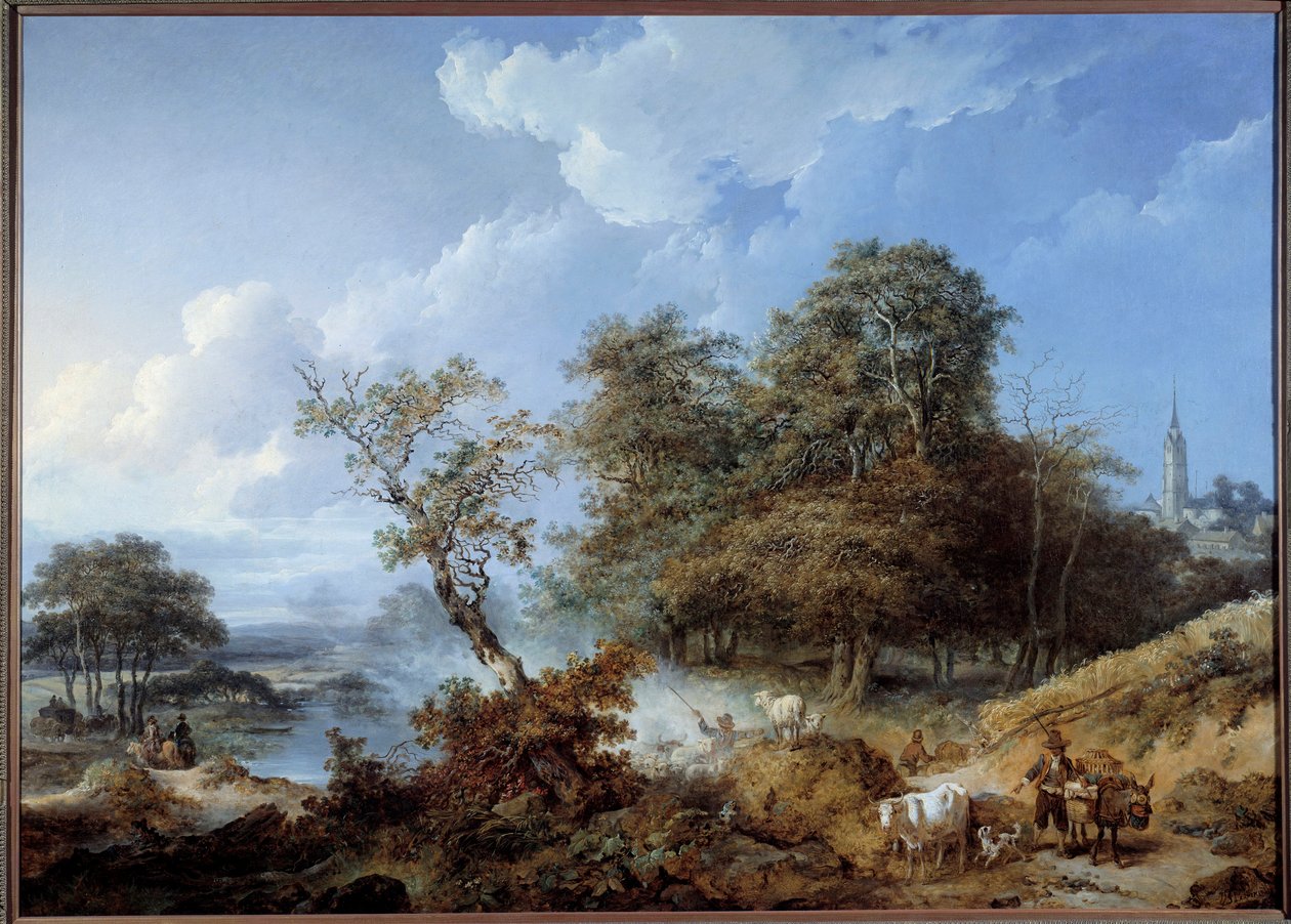 Animated Landscape by Jean Baptiste Leprince: Fine art print