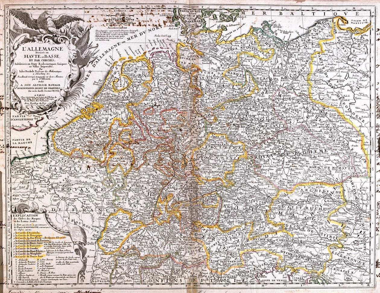 Map of Germany (1703) by Jean-Baptiste Nolin