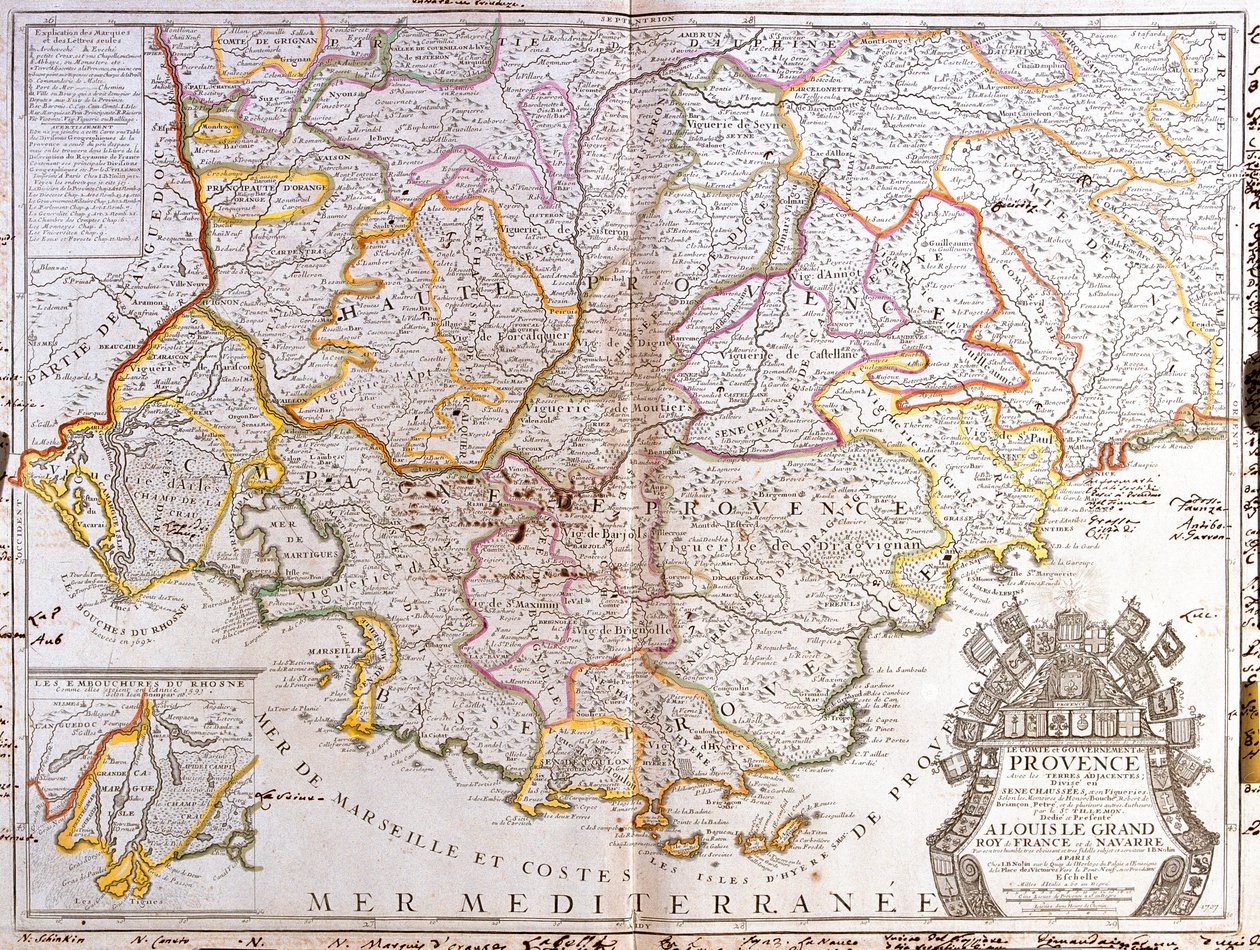 Map of Provence (France) by Jean Baptiste Nolin