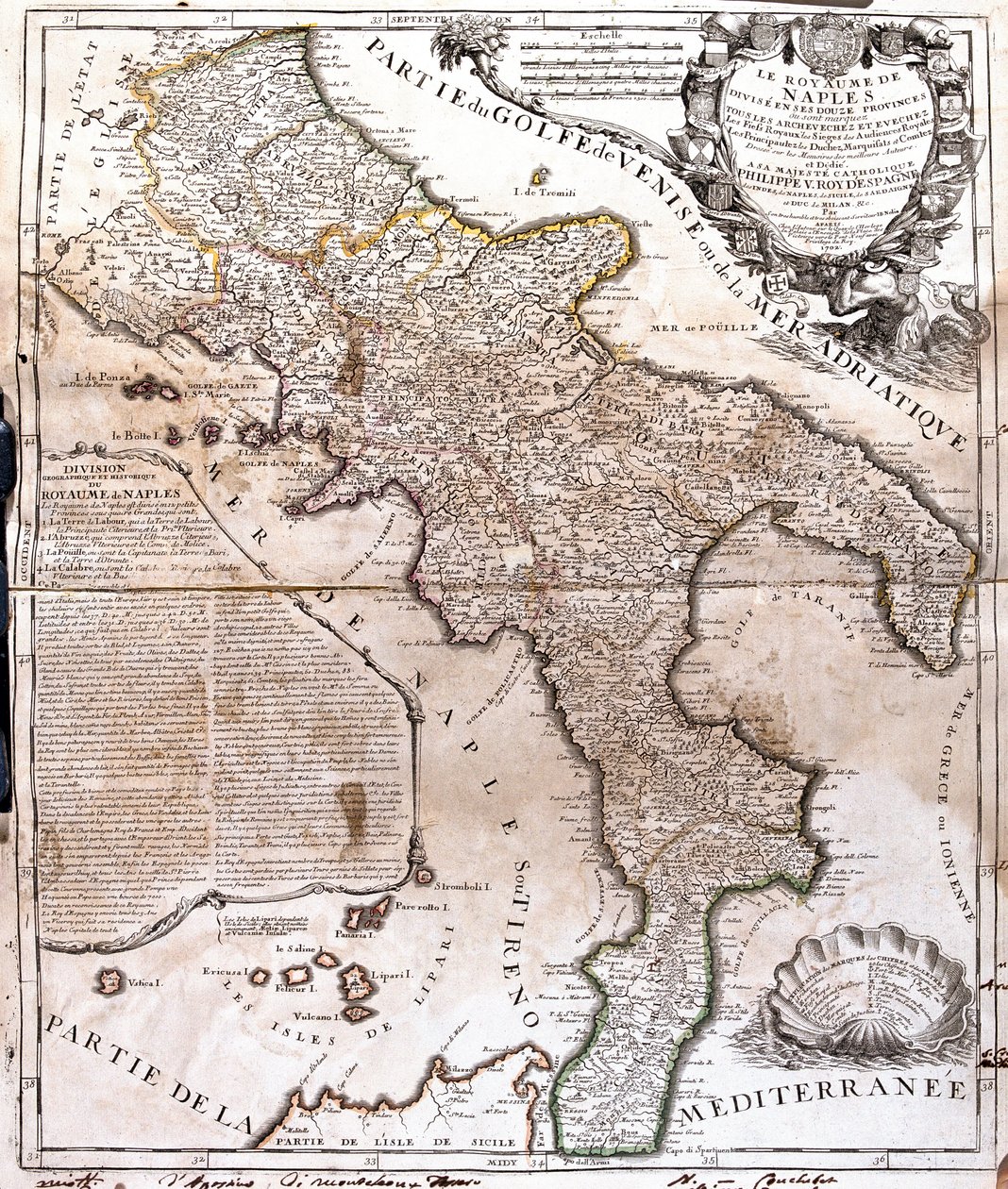 Map of the Kingdom of Naples by Jean-Baptiste Nolin