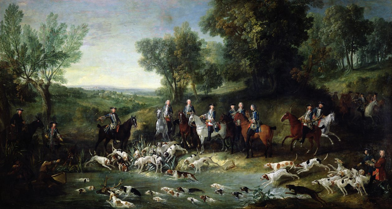 Louis XV Stag Hunting in the Forest at Saint-Germain