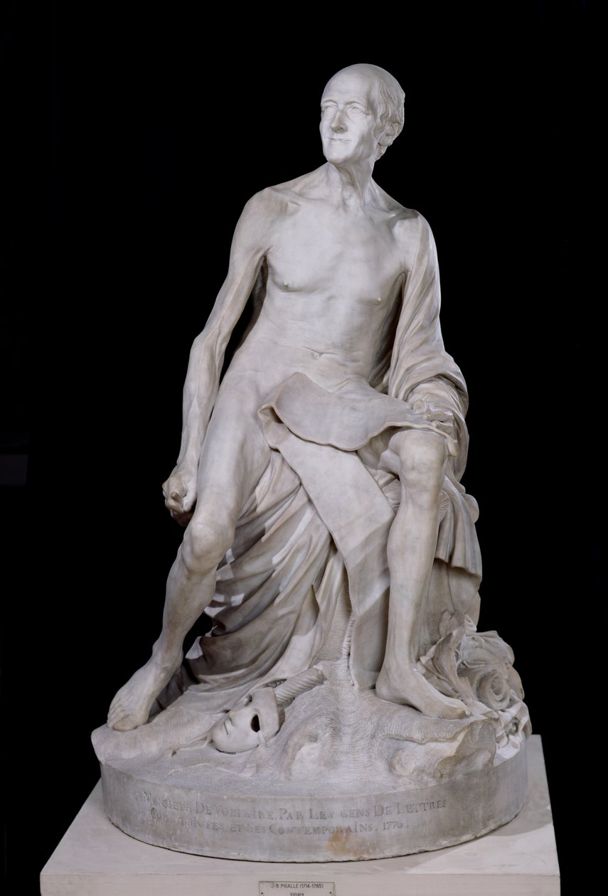 Seated Statue of Voltaire by Jean-Baptiste Pigalle