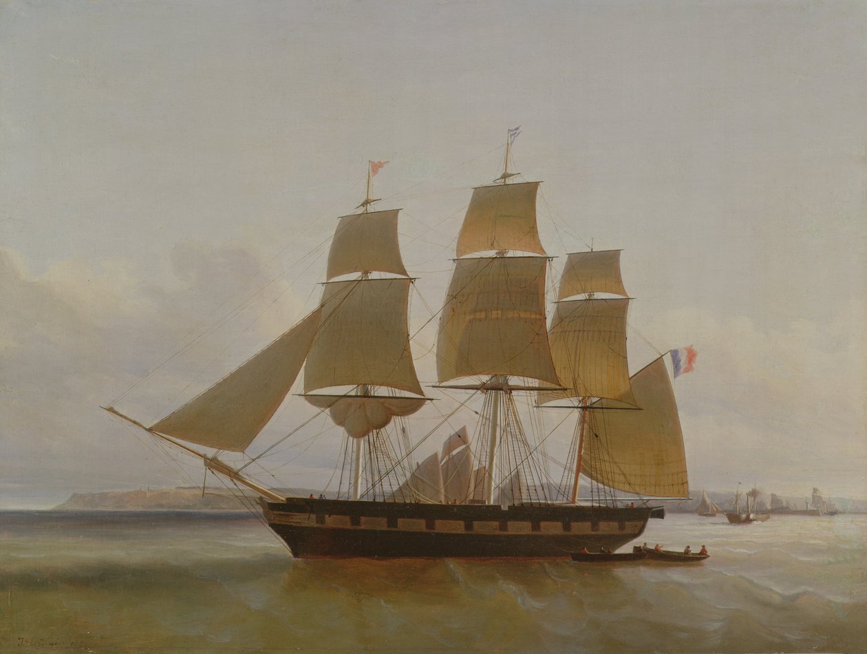Three Masted Boat in the Port of Le Havre, 1846