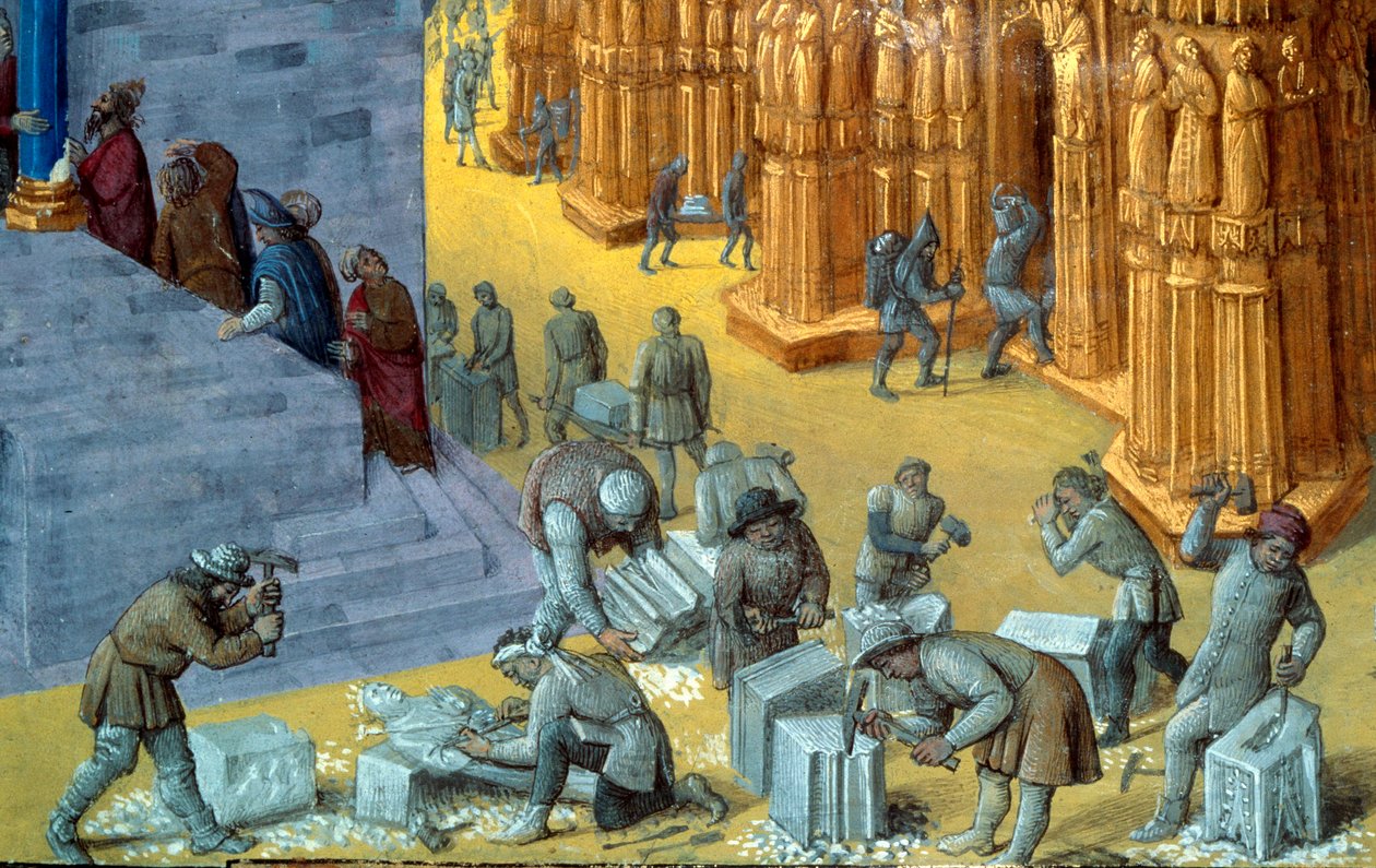 The Construction of the Jerusalem Temple by King Solomon, Detail ...