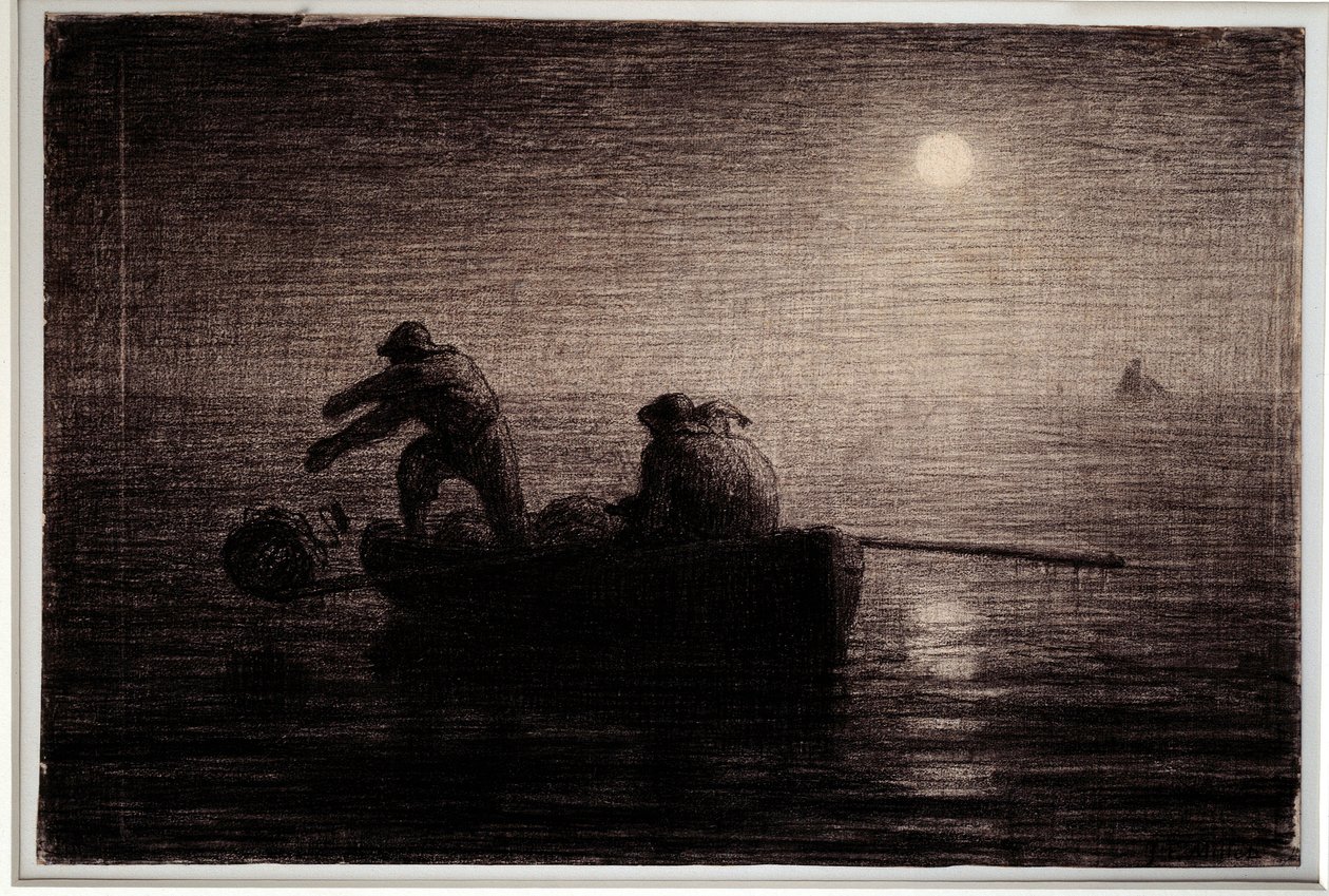 Lobster Fishermen Throwing Their Clays, Night Effect