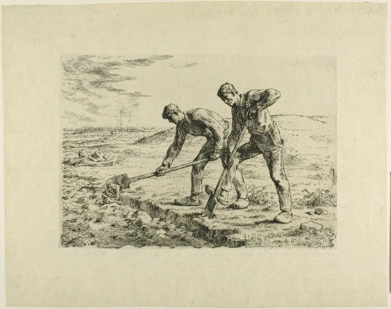 Two Men Digging by Jean Francois Millet: Fine art print