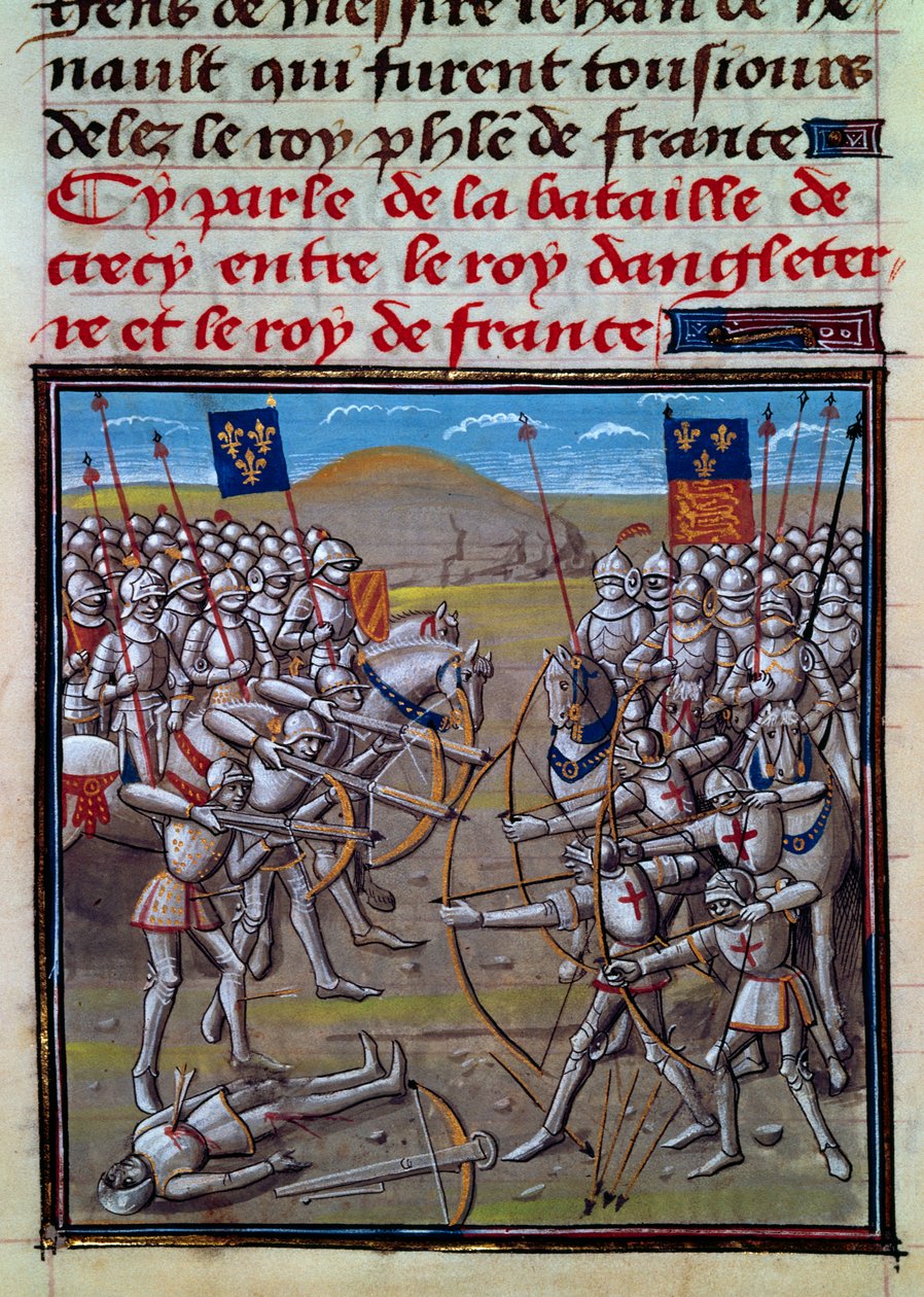 Battle of Crecy, miniature from Froissart's Chronicles by Jean Froissart