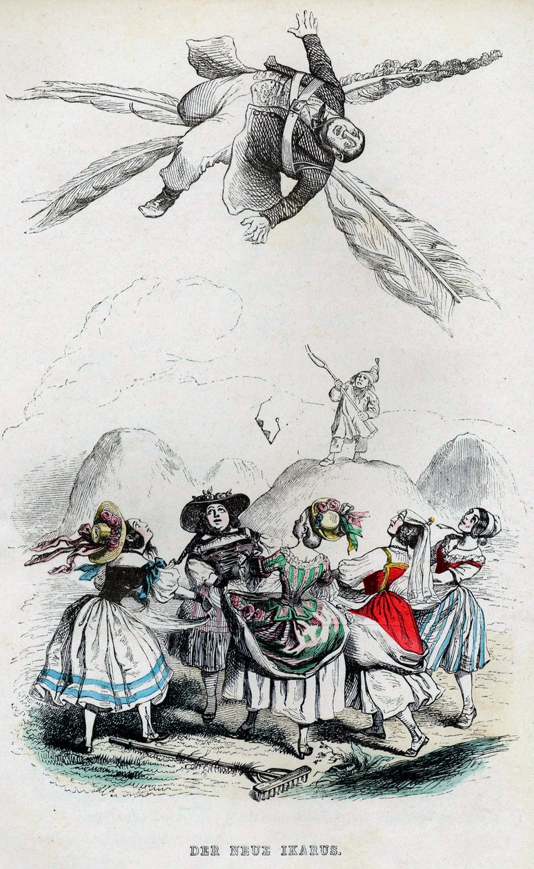 The New Icarus by Jean Jacques Grandville: Fine art print