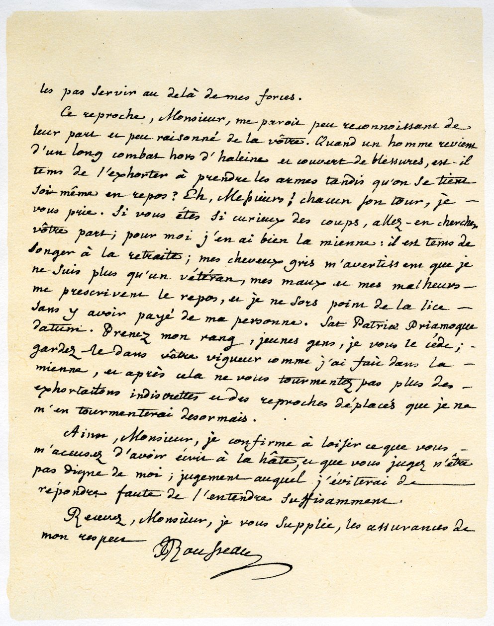 Letter from Jean Jacques Rousseau, 15th July 1764