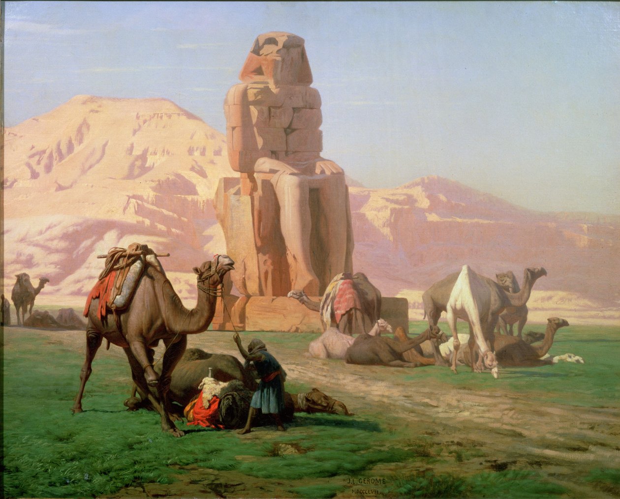 The Colossus of Memnon by Jean Leon Gerome: Fine art print