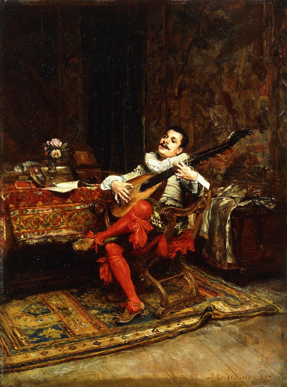 The Lute Player by Jean-Louis Ernest Meissonier