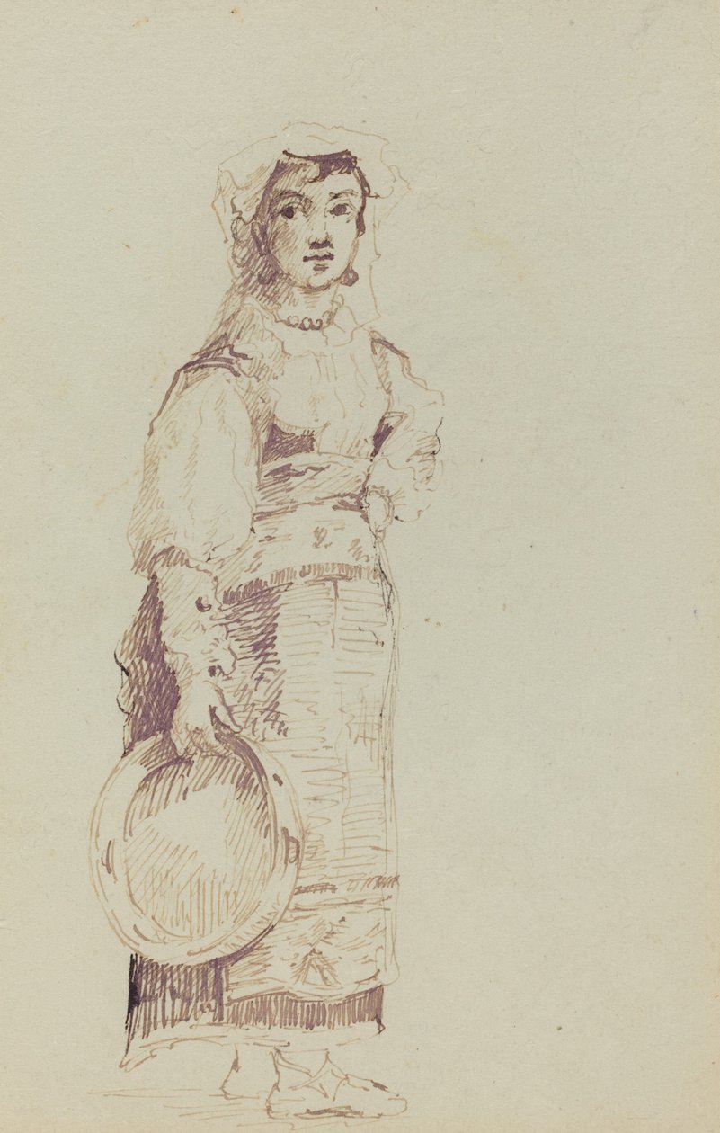 Woman with a Tambourine by Jean-Louis Ernest Meissonier