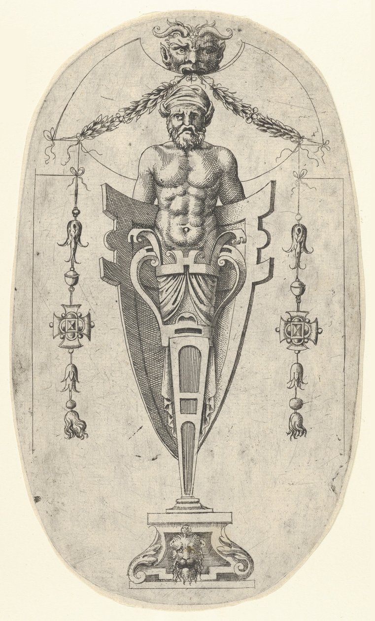 Male Terminal Figure, Torso with Beard and Turban on a Half-Length ...