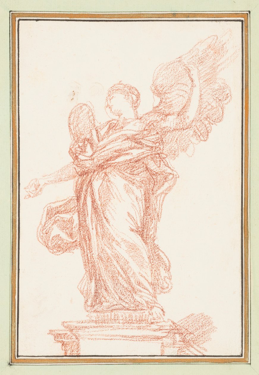 Winged Figure on Pedestal by Jean-Robert Ango
