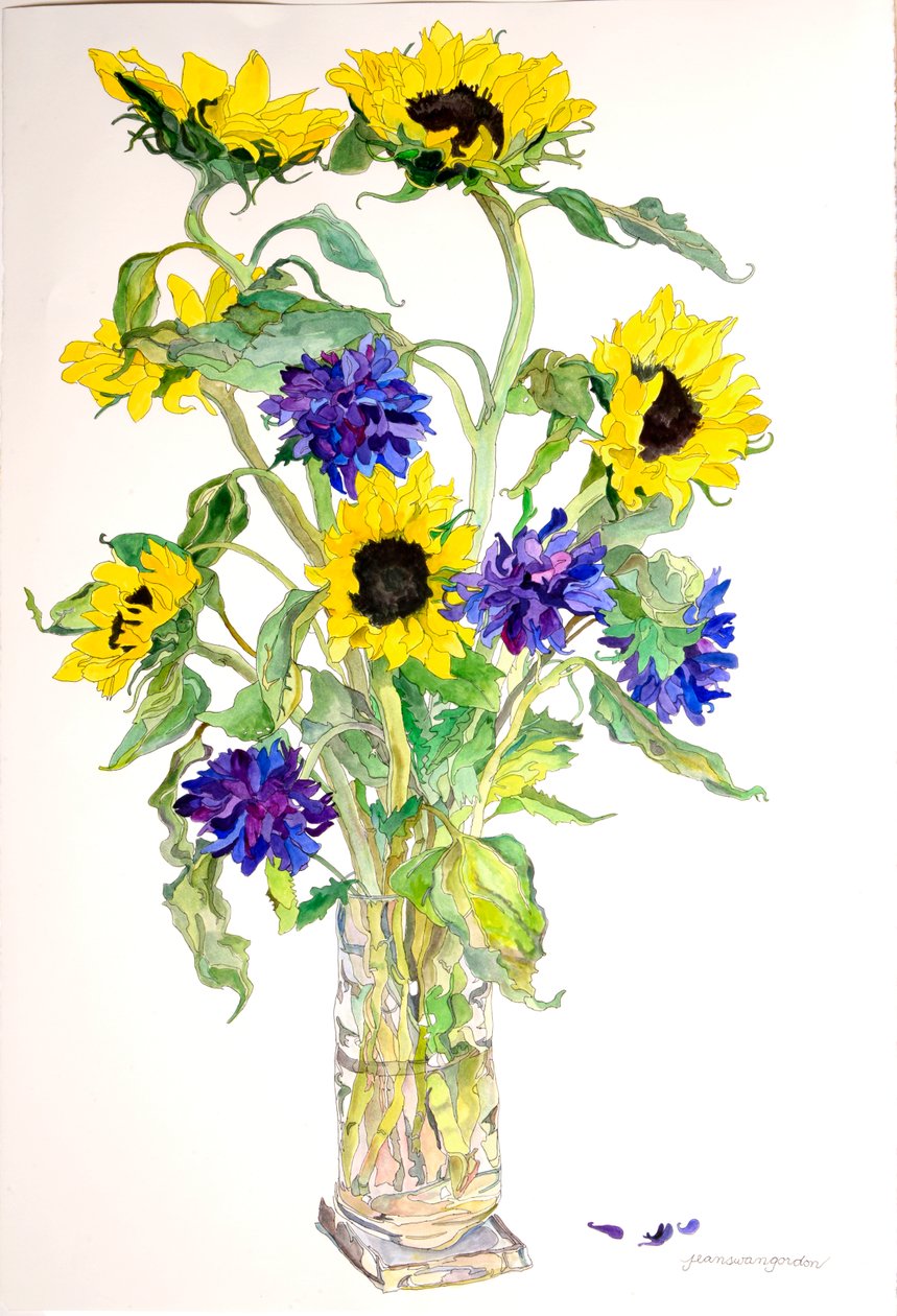 Sunflowers Asters by Jean Swan Gordon: Buy fine art print