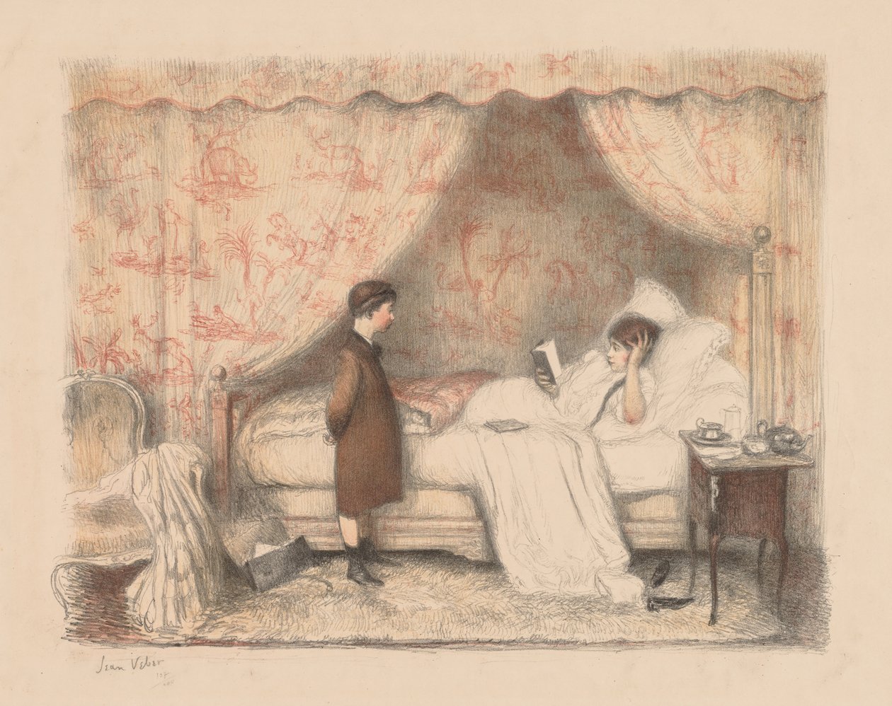 The Lesson by Jean Veber: Highest-quality art reproduction