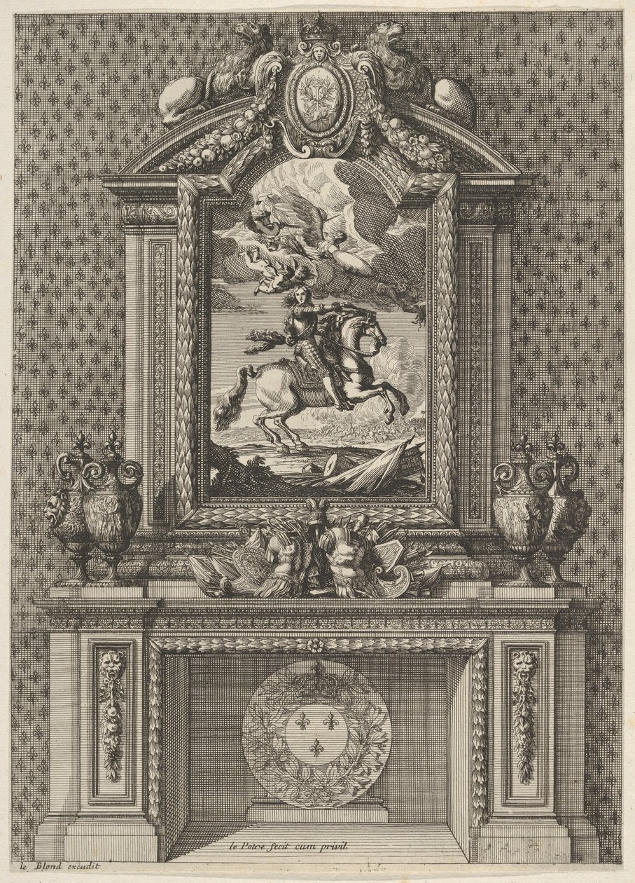 Chimney with a Painting of Louis XIV over the Mantle, from 'Grandes ...