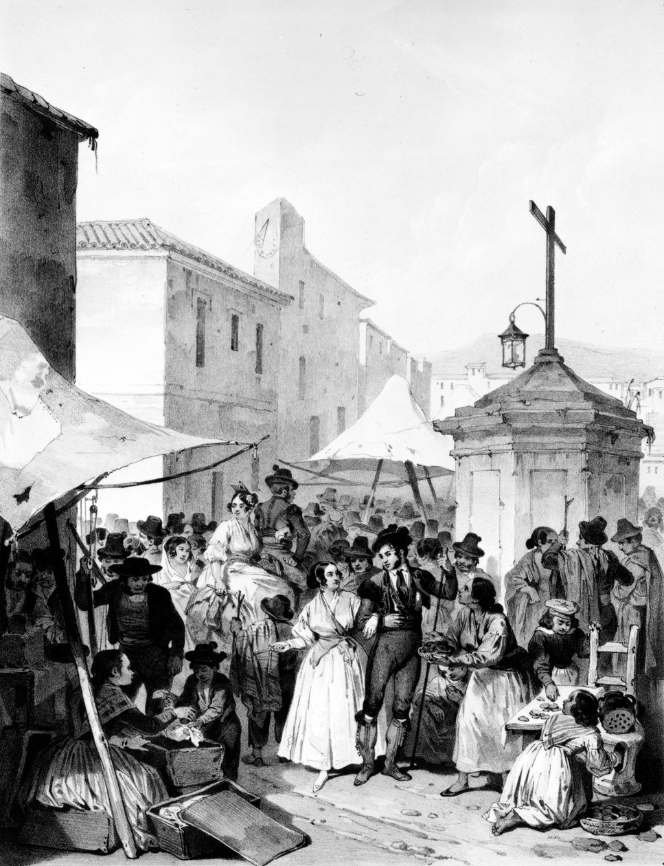 Mayrena Fair, engraved by Bayot by Jenaro Pérez Villaamil