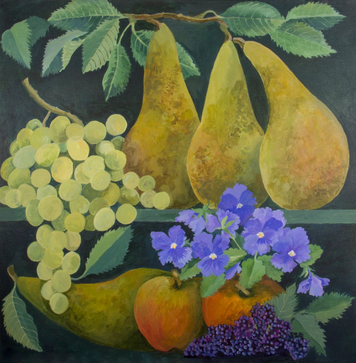 Pears and Grapes, 2018 by Jennifer Abbott: Fine art print