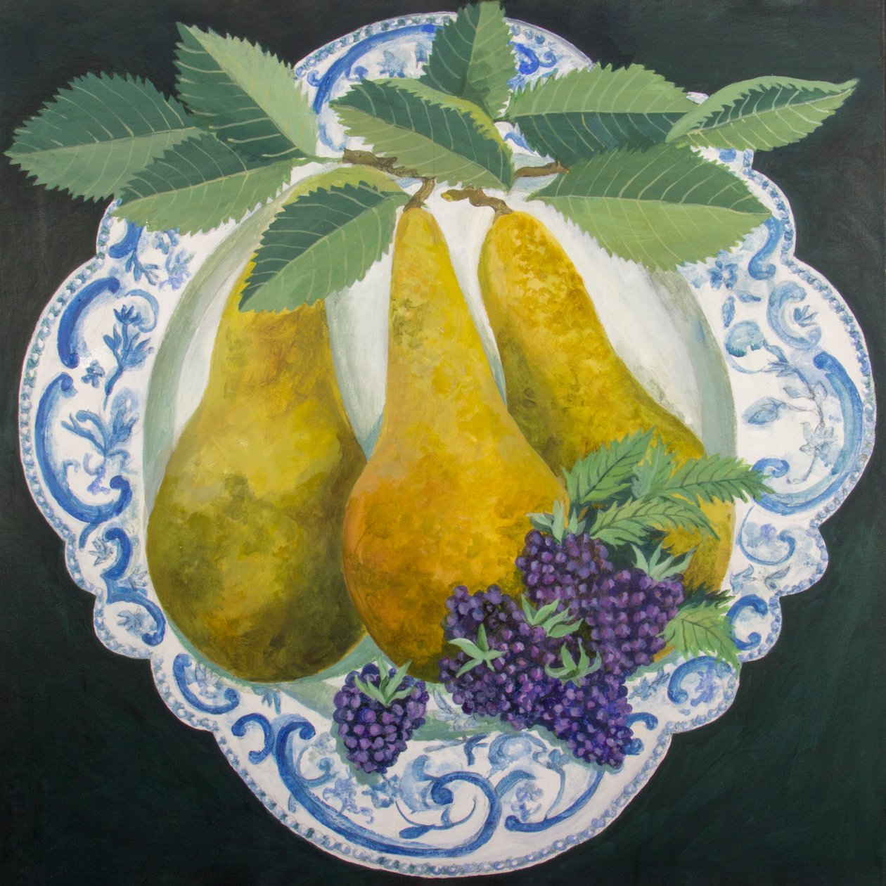 Pears on a Plate by Jennifer Abbott: Buy fine art print