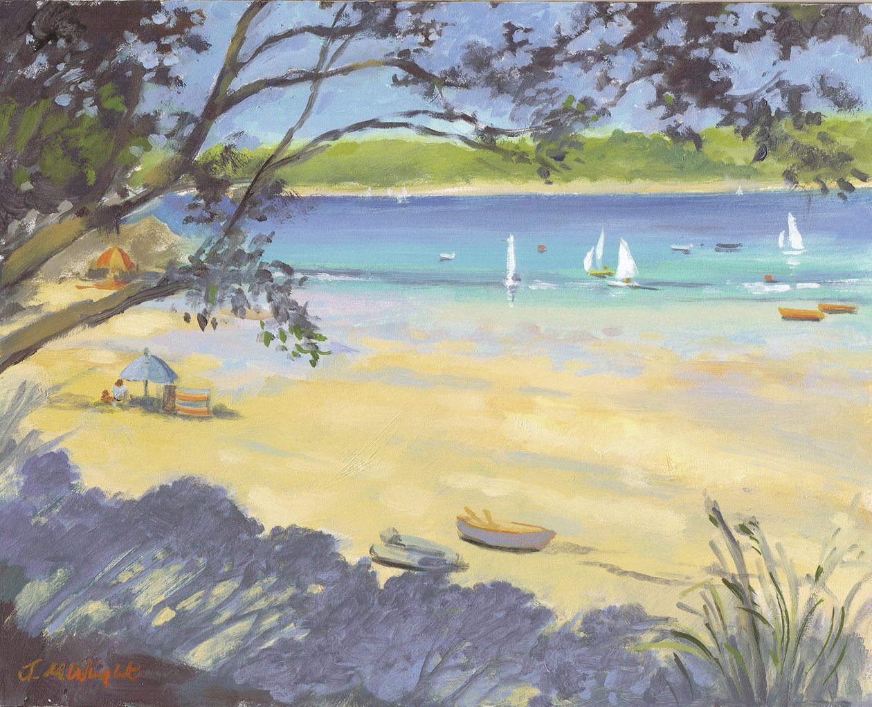 Salcombe Southsands Beach by Jennifer Wright
