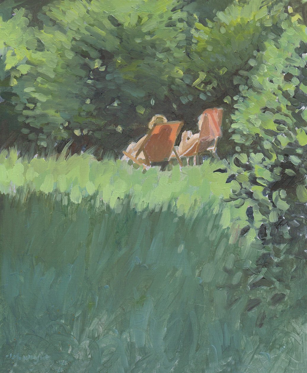 Two Ladies Relaxing In Sun by Jennifer Wright