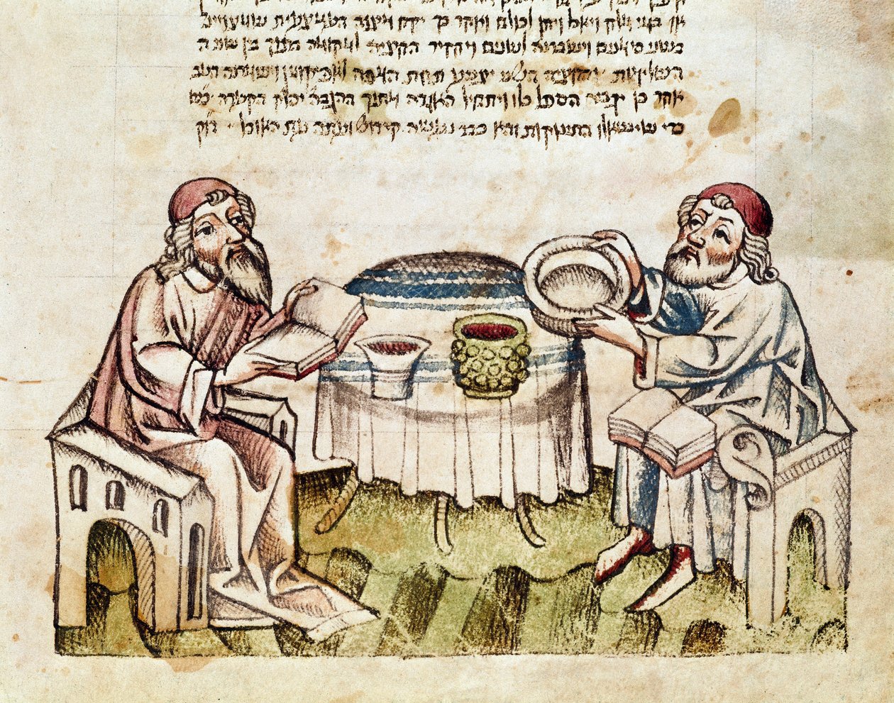 Judaism: two rabbis celebrate Passover with the ceremony of the Seder ...