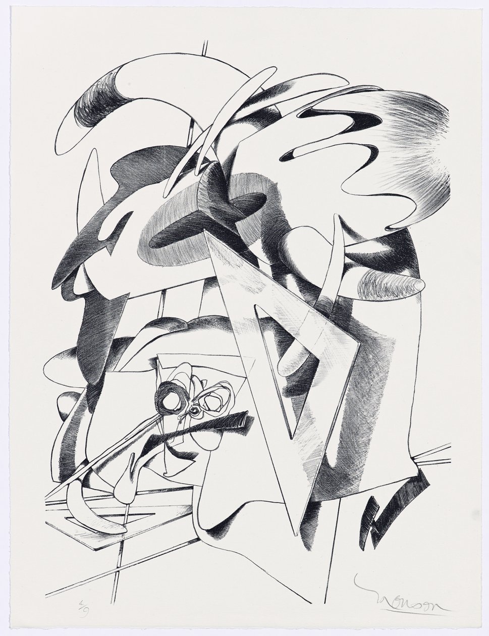 Abstraction with triangle by Jim Monson: Fine art print