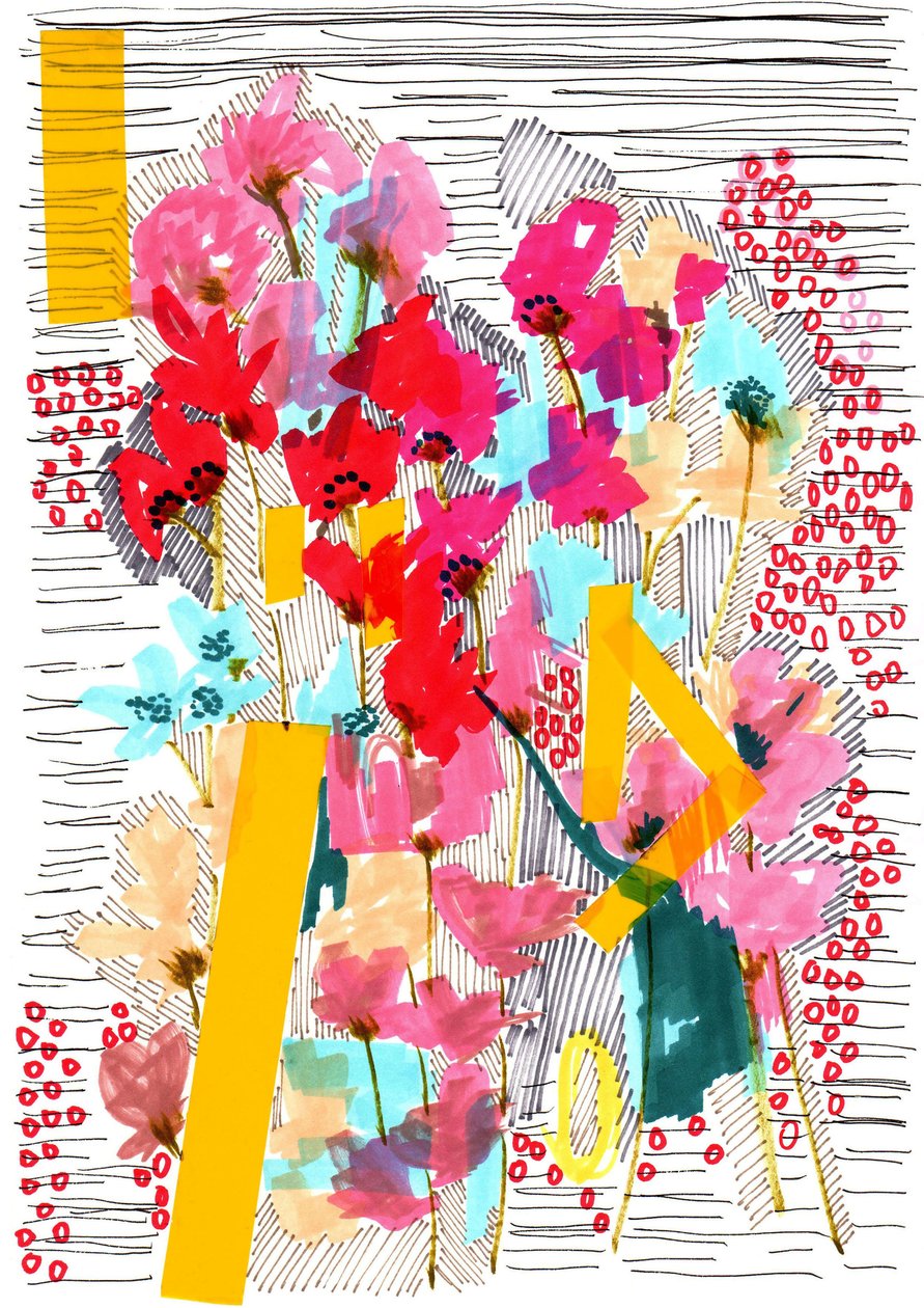 Floral Doodle 3 by Jo Chambers: Buy fine art print